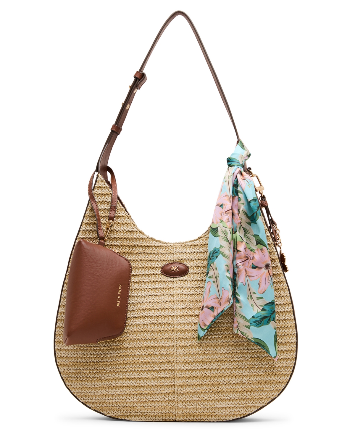 Click here for Anne Klein Large Straw Hobo Handbag - Tan/Beige prices