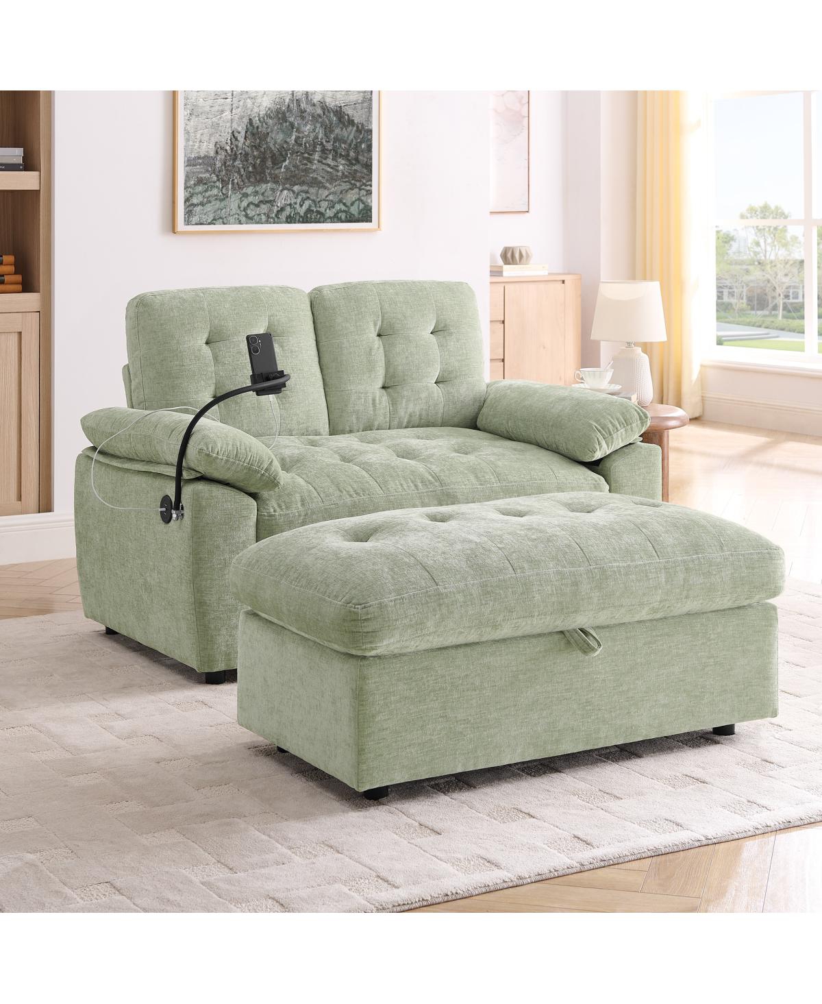 Click here for Streamdale Furniture Recliner Sofa with Usb Ottoma... prices