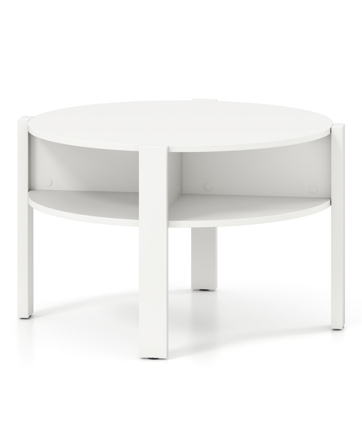 Click here for sumyeg 29.5 Round Coffee Table with Storage Shelve... prices