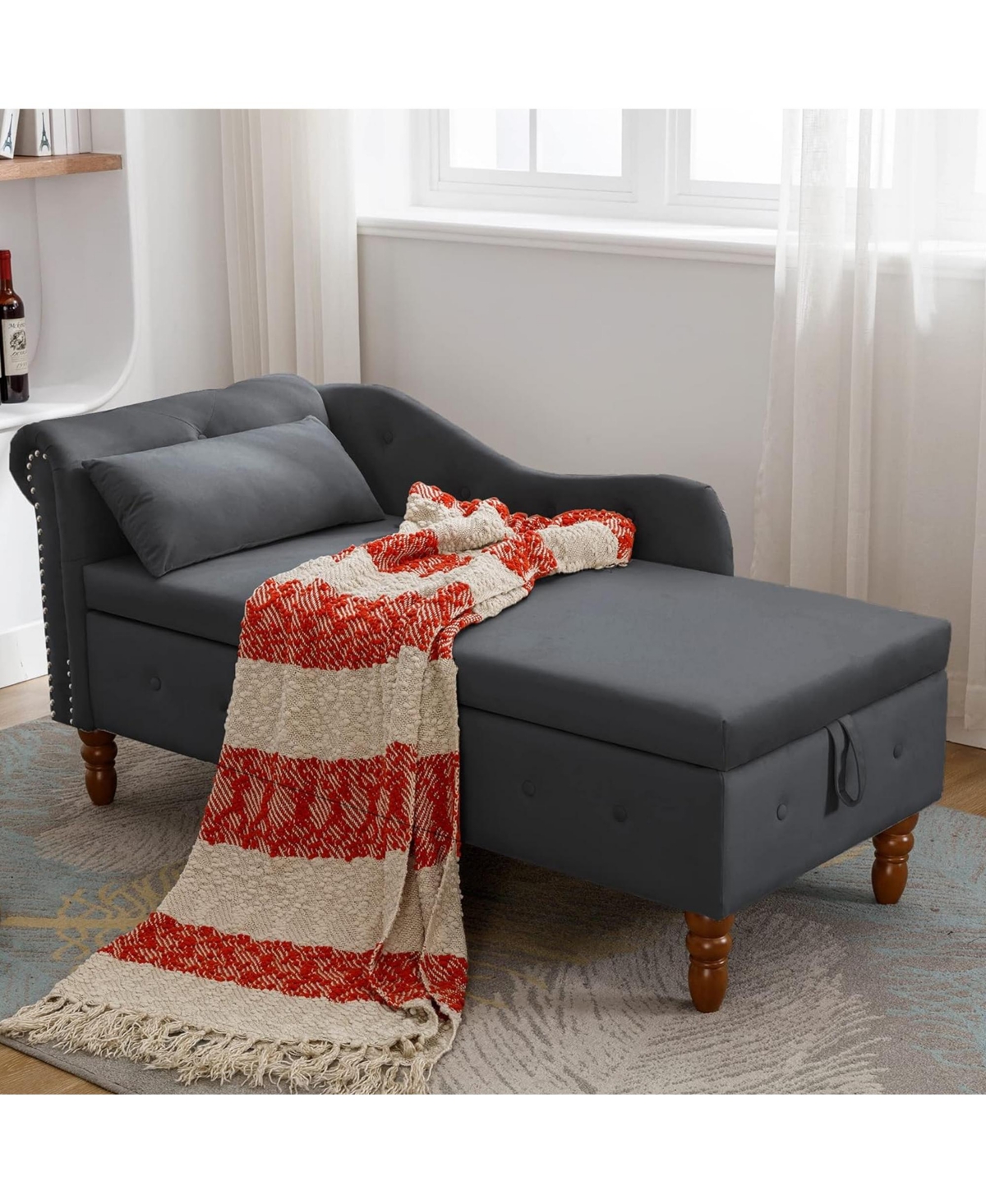 Click here for Rainsken Modern Velvet Chaise Lounge with Rolled A... prices