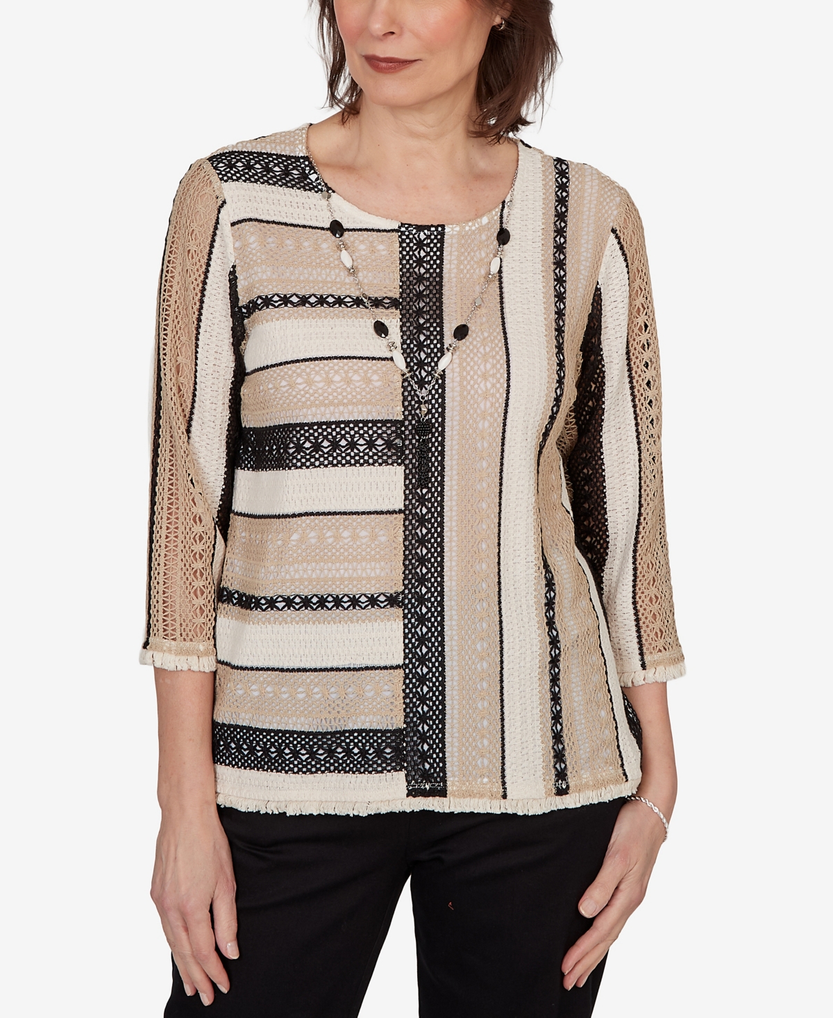 Click here for Alfred Dunner Womens Detail Driven Textured Splice... prices