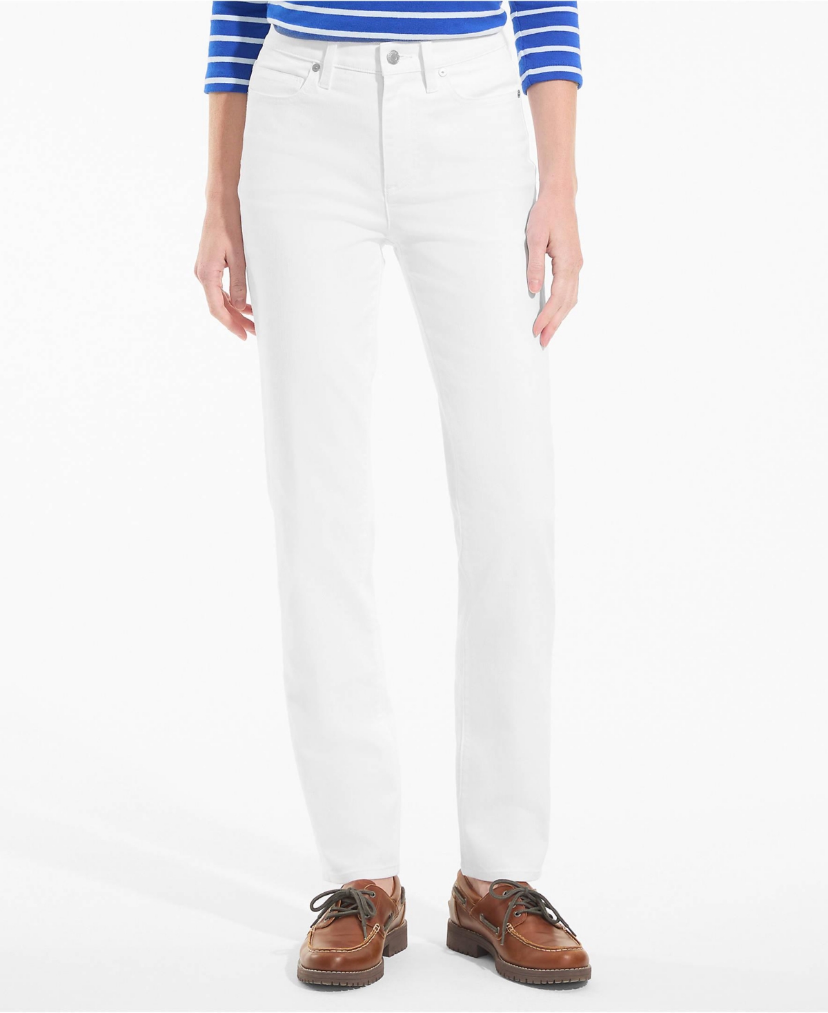 Click here for Lands End Womens High Rise Straight Leg Jeans - Wh... prices