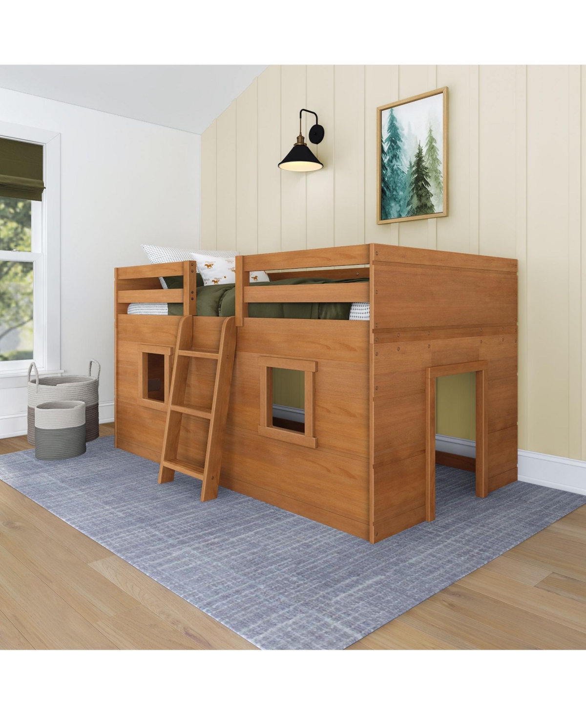 Click here for Max and Lily Farmhouse Twin Low Loft with 2 Window... prices