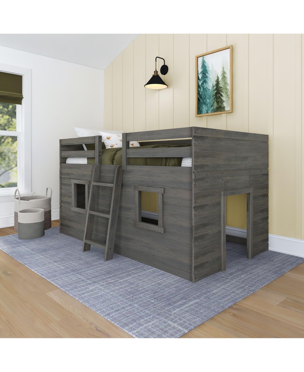 Click here for Max and Lily Farmhouse Twin Low Loft with 2 Window... prices