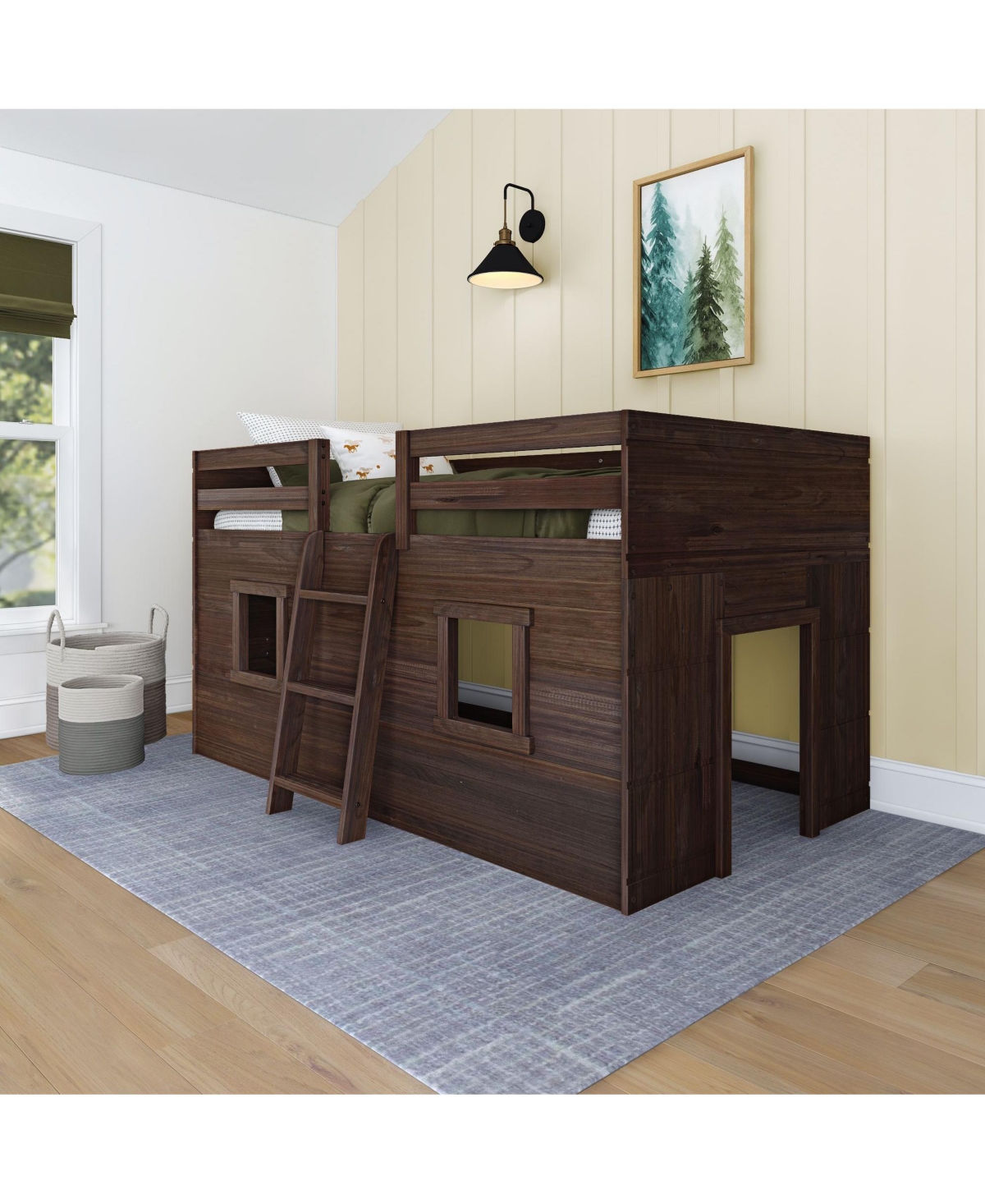 Click here for Max and Lily Farmhouse Twin Low Loft with 2 Window... prices
