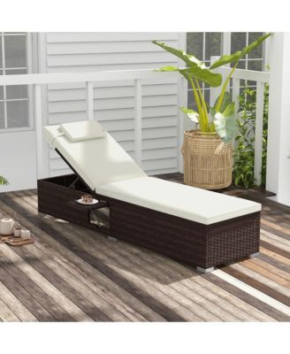 Click here for Costway Patio Chaise Lounge With 6 Level Backrest... prices