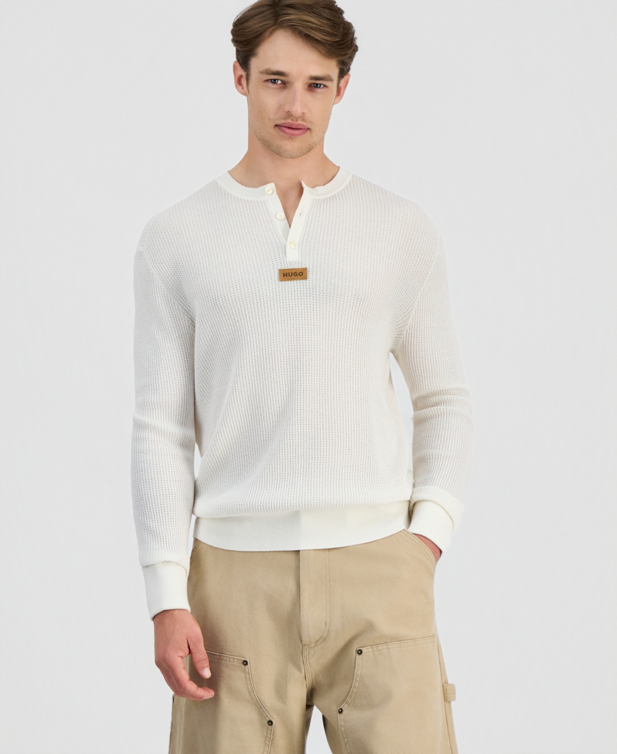 Click here for Hugo by Hugo Boss Mens Sranger Henley Sweatshirt -... prices