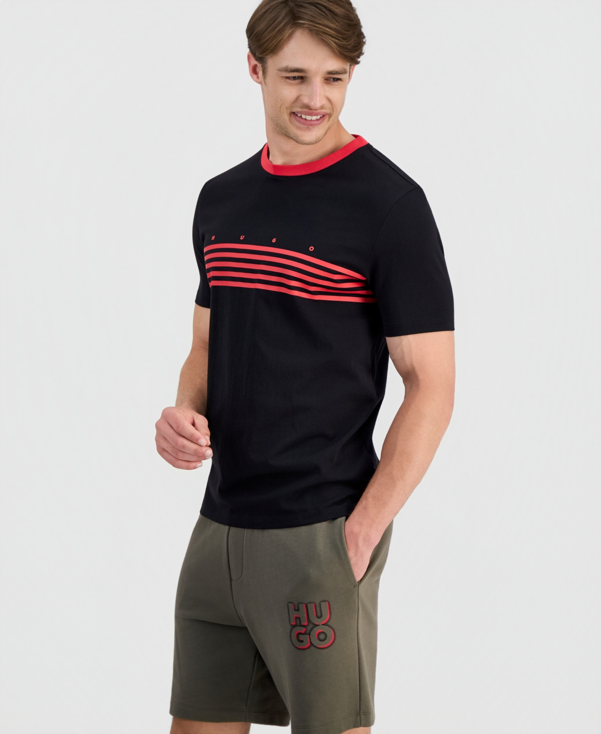 Click here for Hugo by Hugo Boss Mens Dempsy Striped T-Shirt - BL... prices