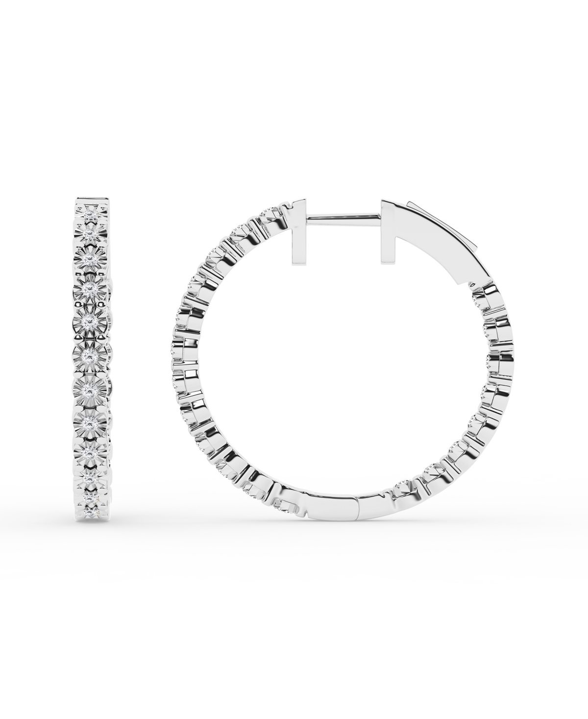 Click here for Diamond Hoop Earrings (1/4 ct. t.w.) in Sterling S... prices