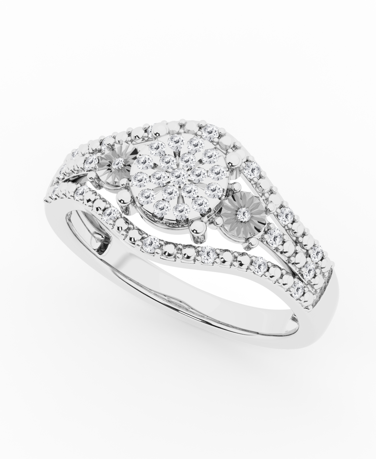Click here for Diamond Ring (1/4 ct. t.w.) in Sterling Silver - S... prices