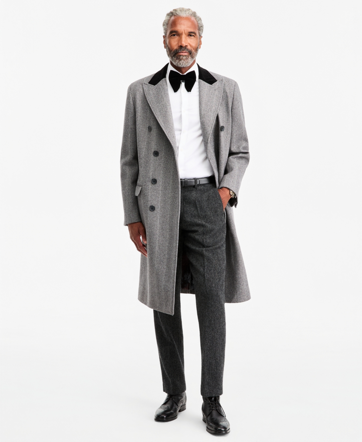 Click here for Tayion Collection Mens Classic-Fit Herringbone Lig... prices