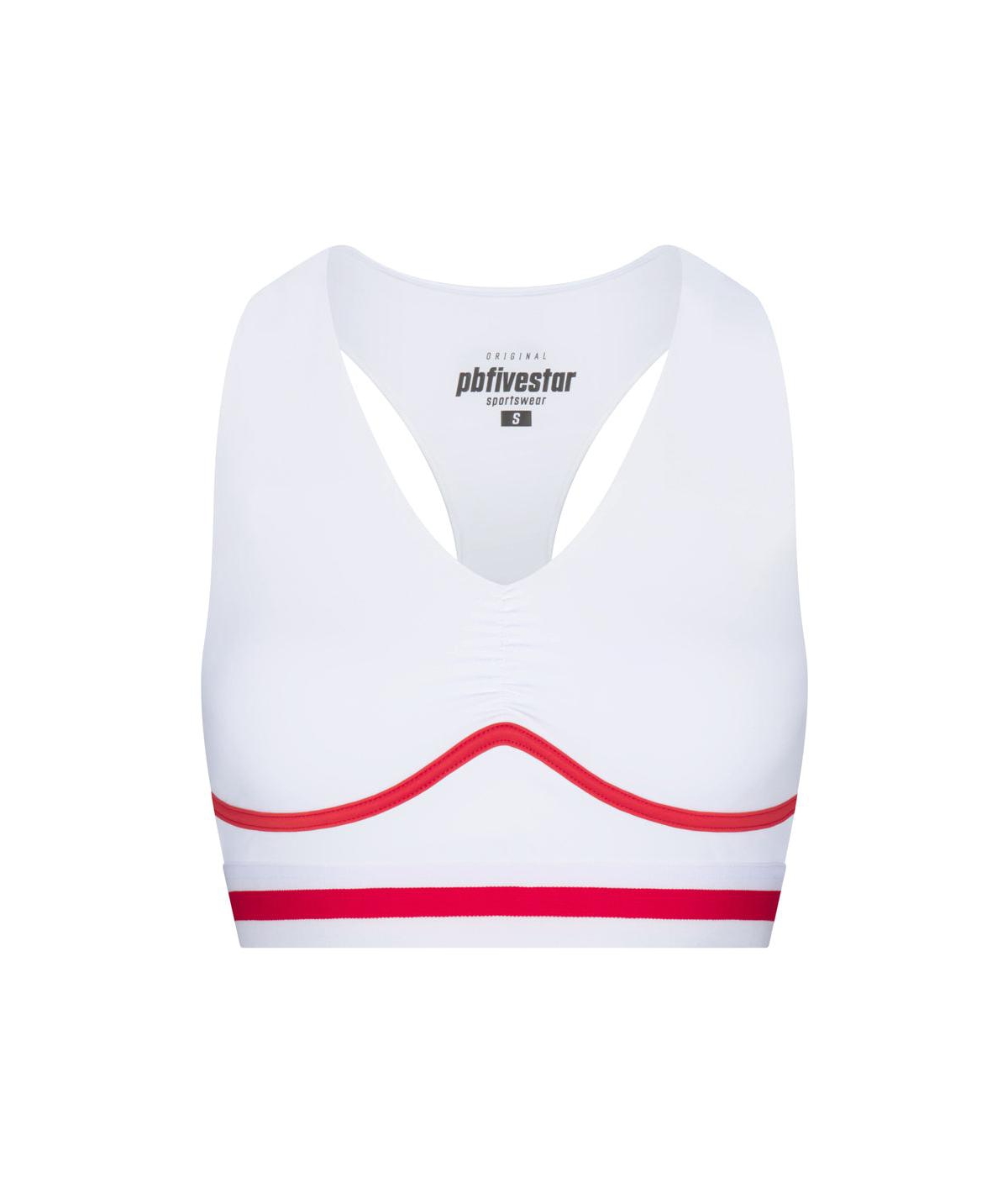 Click here for PB5star Womens Heritage Bra Top - White/Pink prices