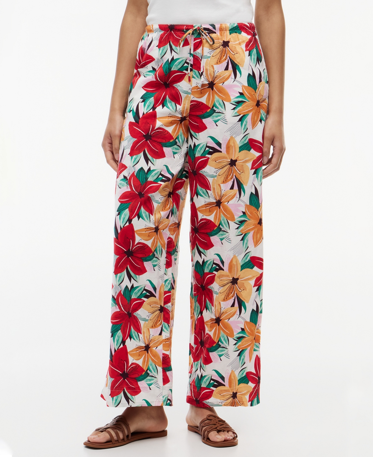 Click here for Tommy Hilfiger Womens Printed Linen-Blend Pants -... prices