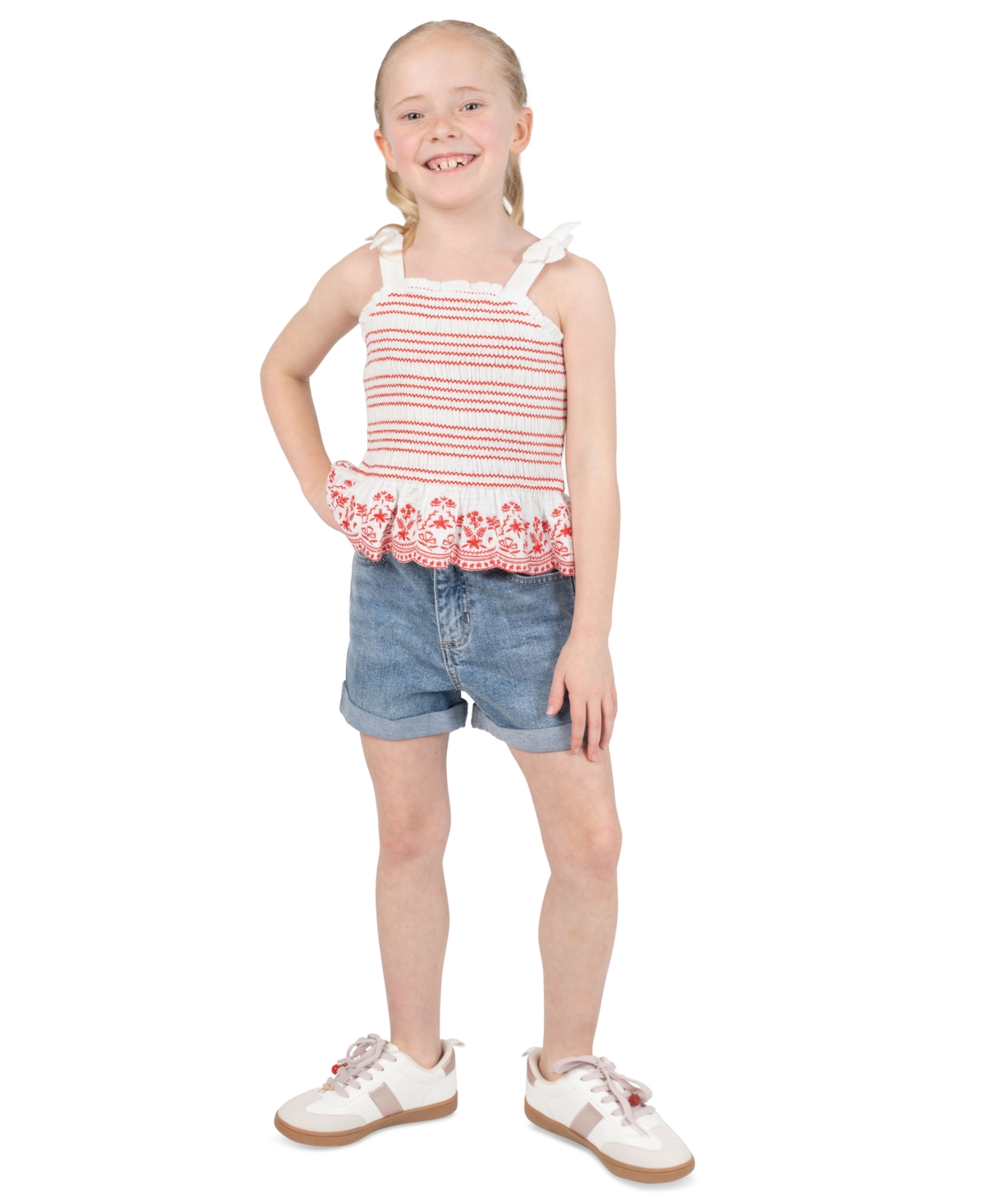 Click here for Rare Editions Girls 2T-6X Smocked Ruffle Tank with... prices