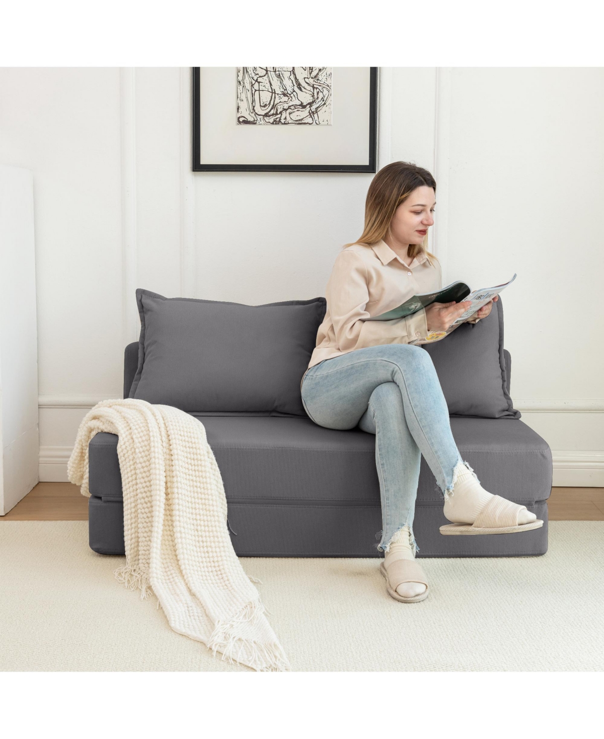 Click here for Rainsken Foldable Sofa Bed  47.6 Convertible Sleep... prices