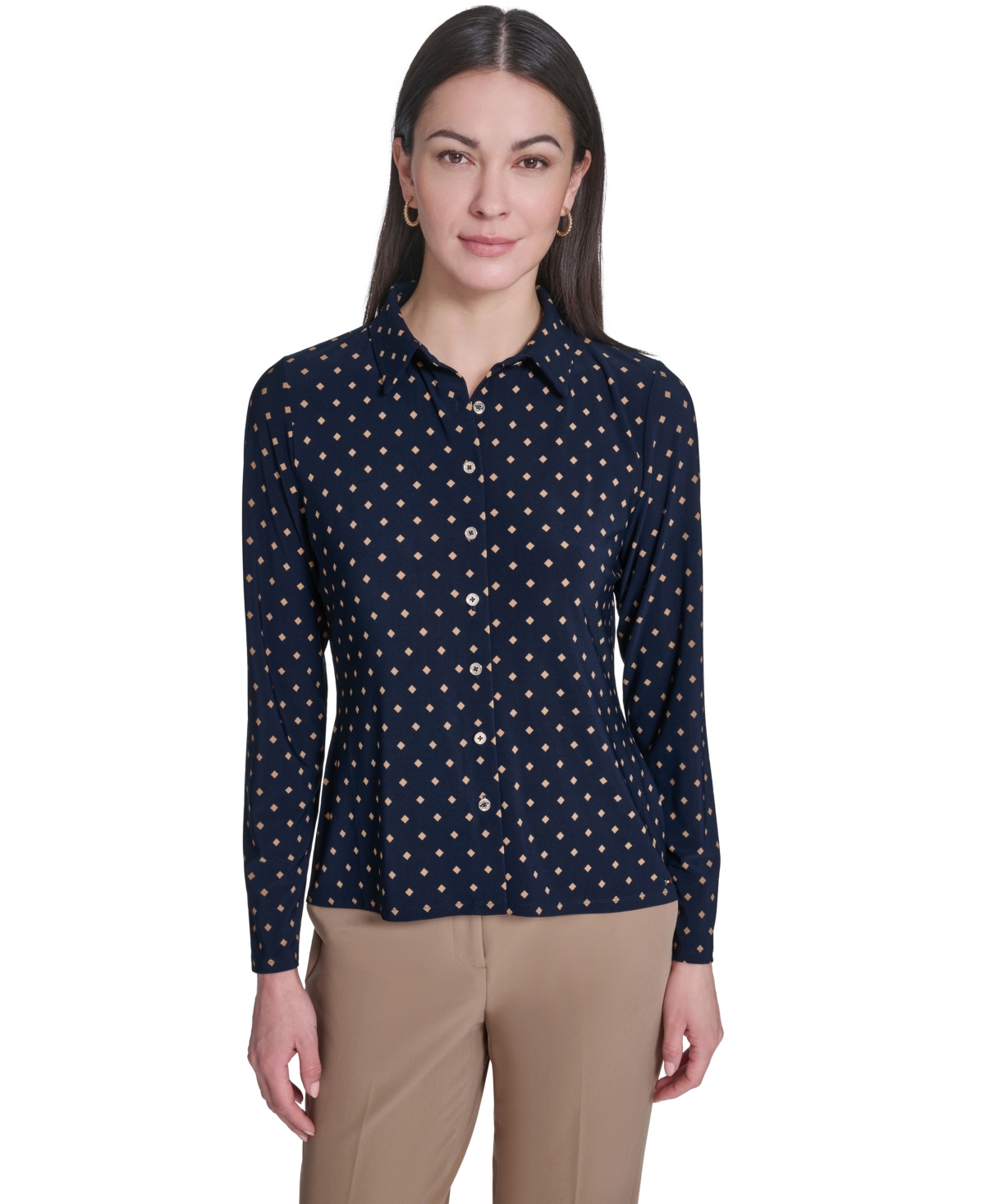 Click here for Tommy Hilfiger Womens Long-Sleeve Button Up Top -... prices