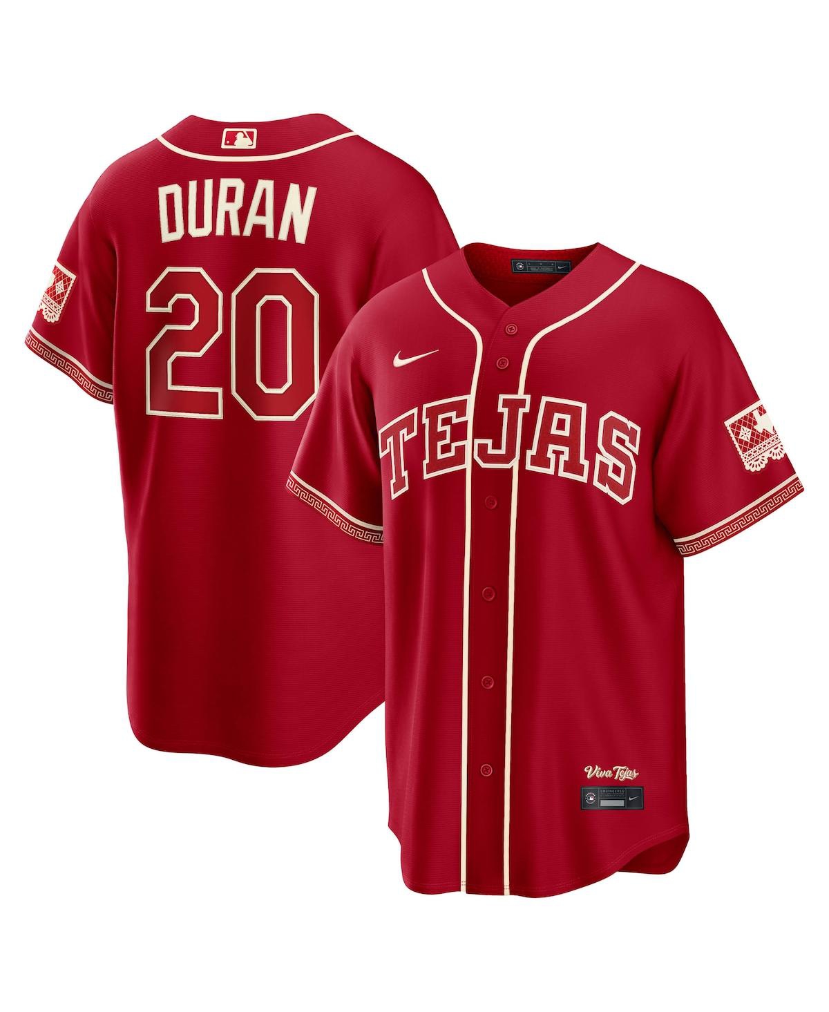 Click here for Nike Mens Ezequiel Duran Red Texas Rangers 2026 Ci... prices