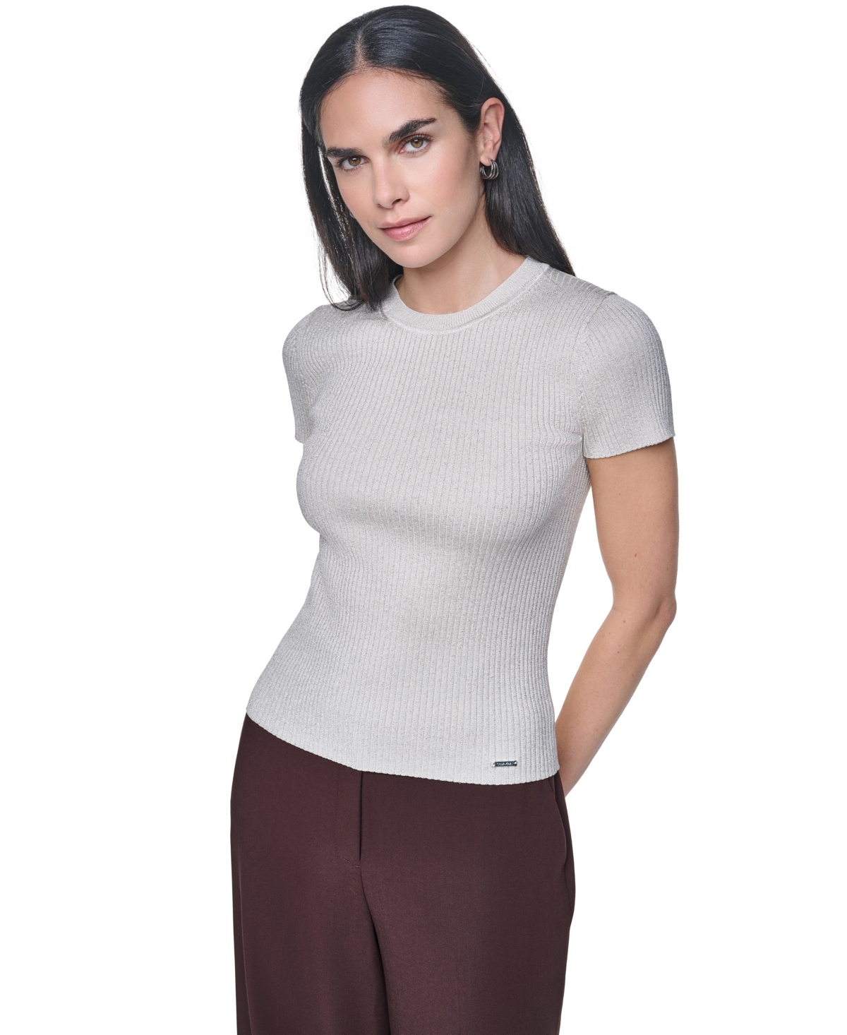 Click here for Calvin Klein Womens Crewneck Short-Sleeve Sweater... prices