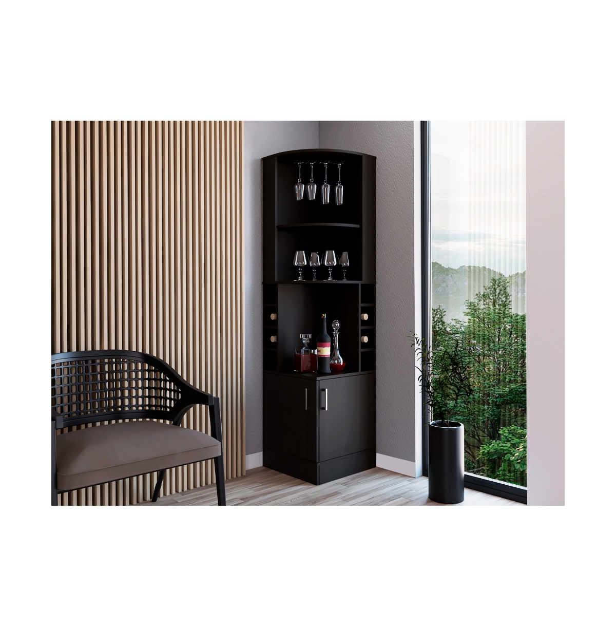 Click here for flynama Corner Bar Cabinet 71 H with 3 Cabinets  1... prices