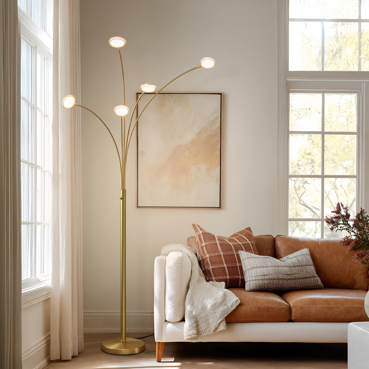 Click here for Orion 74" Led Tree Arc Floor Lamp with 5 Adju... prices