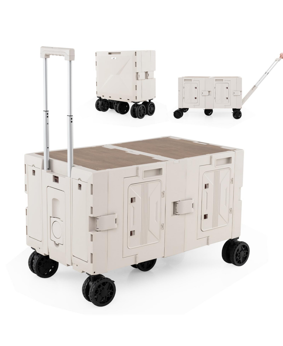 Click here for Sugift Large Foldable Utility Cart with 2-Tier Sto... prices