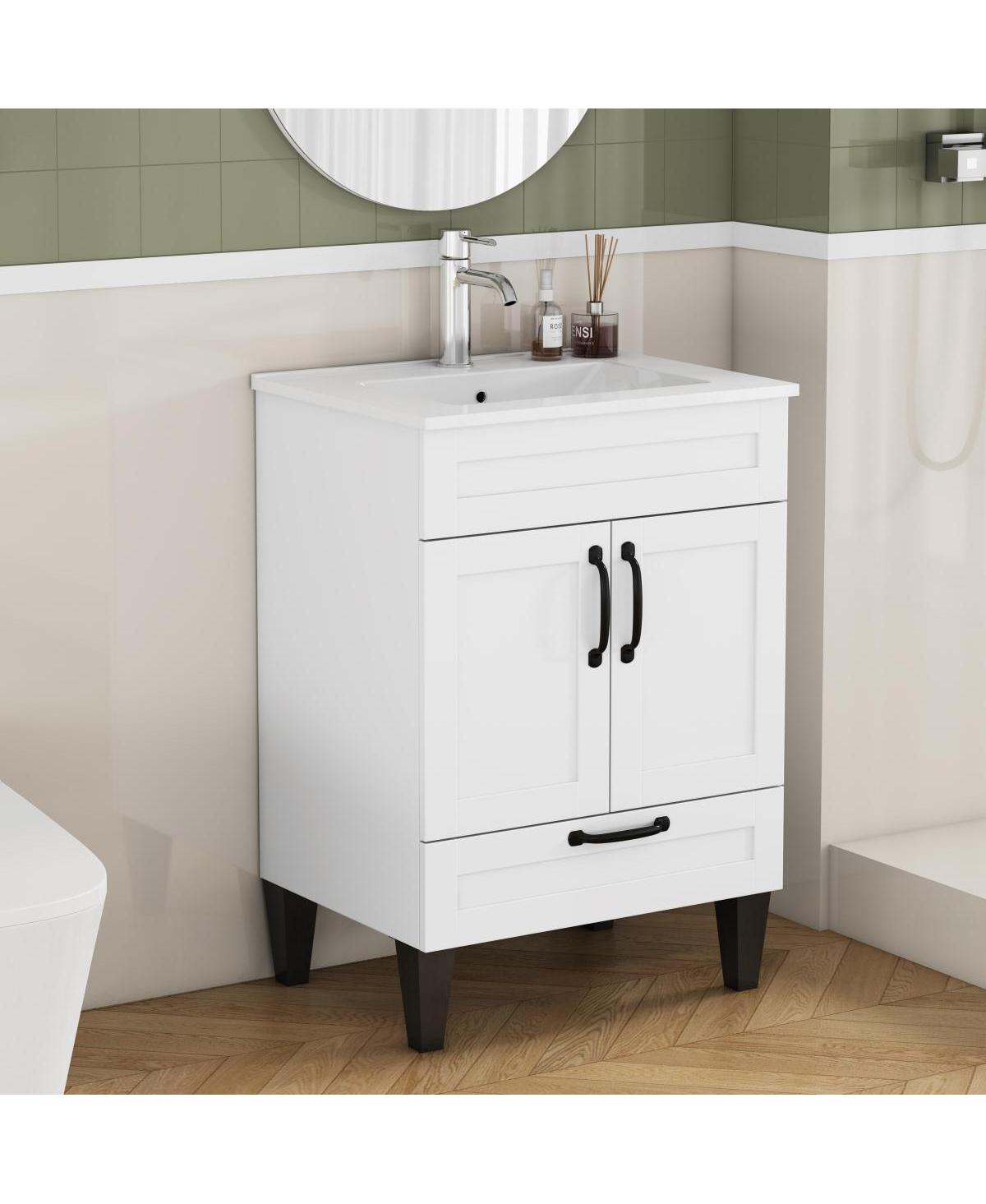 Click here for Sillysis Inch Bathroom Vanity with Ceramic Sink  S... prices