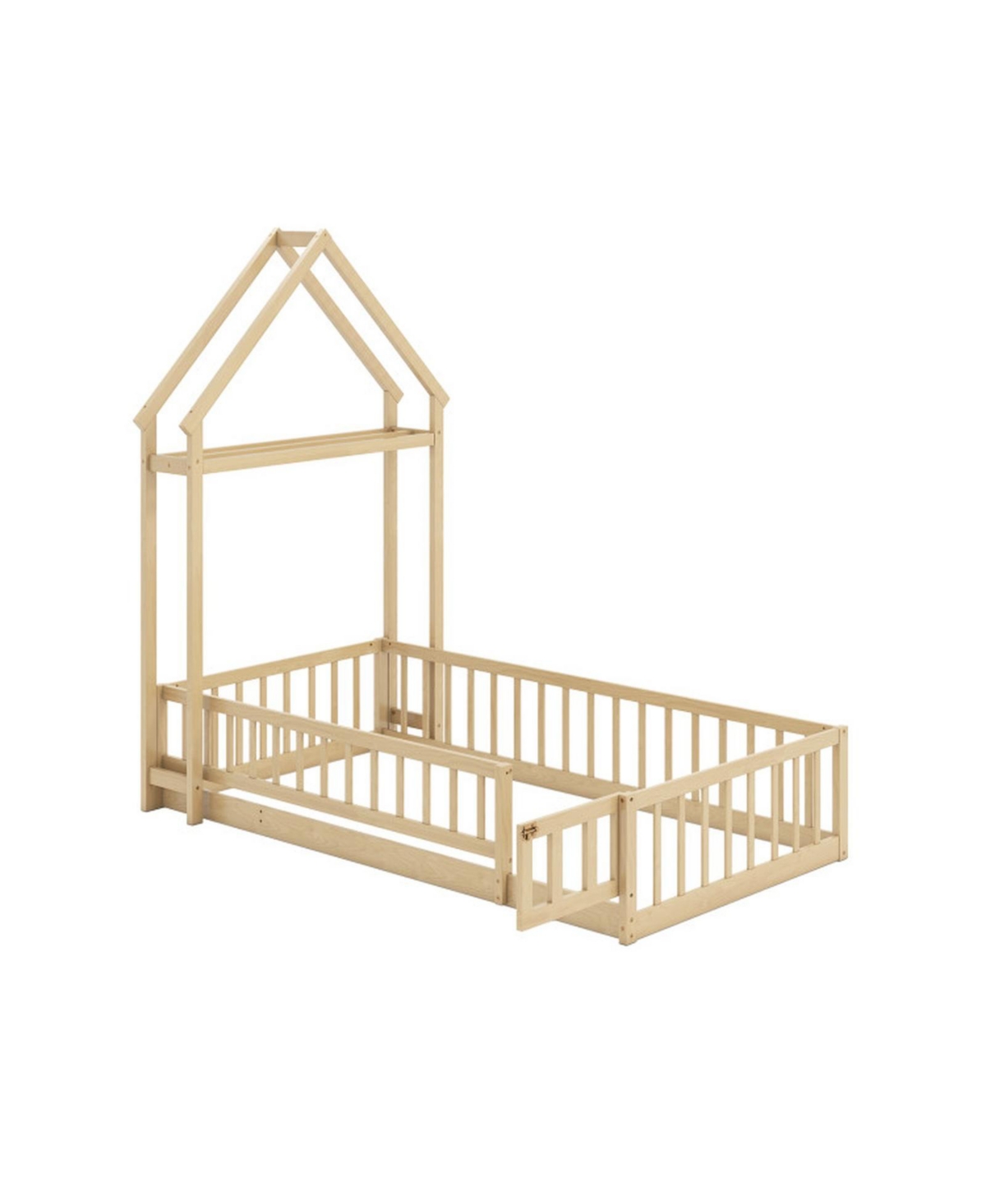 Click here for Gouun Twin House Floor Bed with House-Shaped Headb... prices