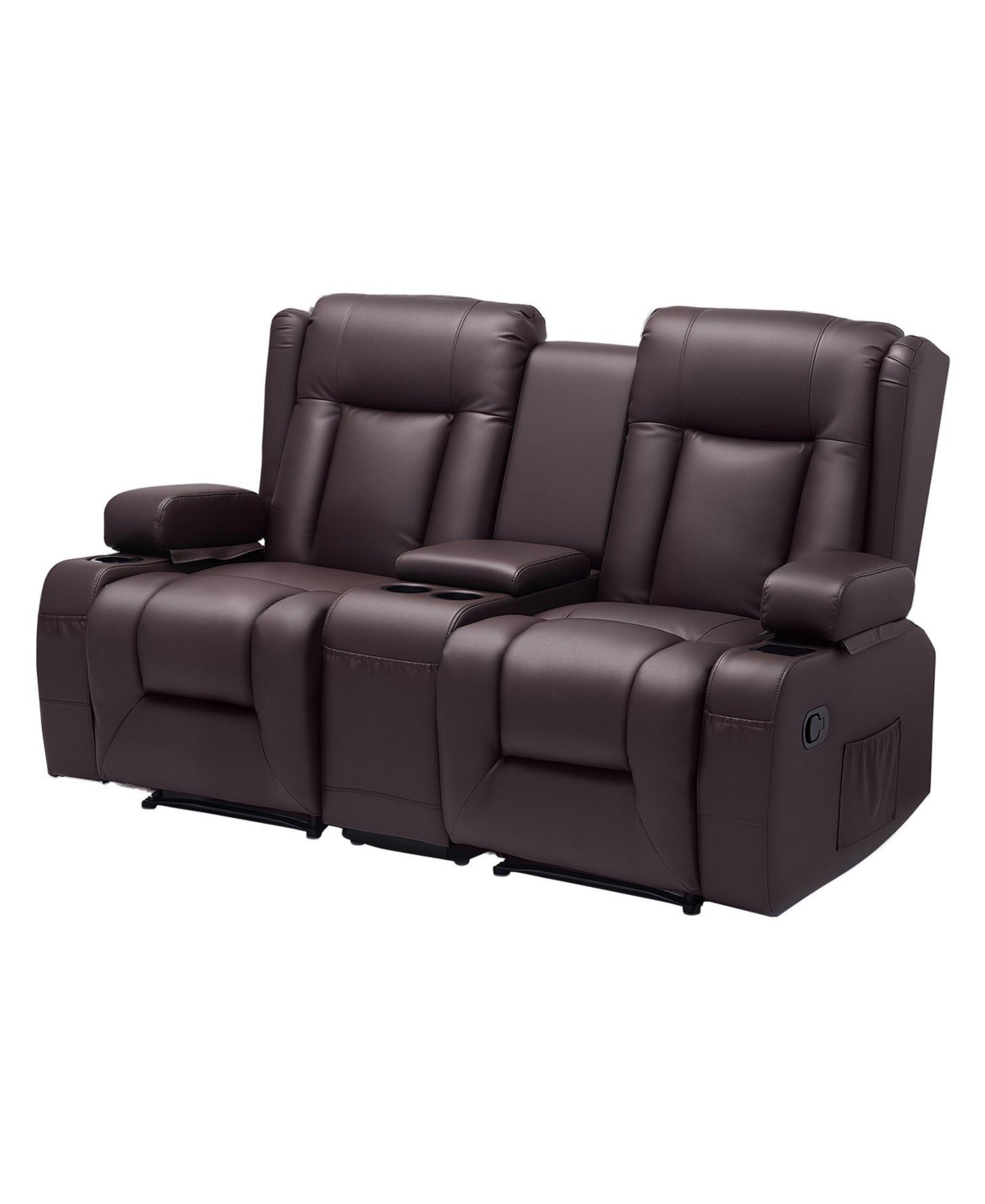 Click here for Gouun Faux Leather Manual Reclining Loveseat with... prices