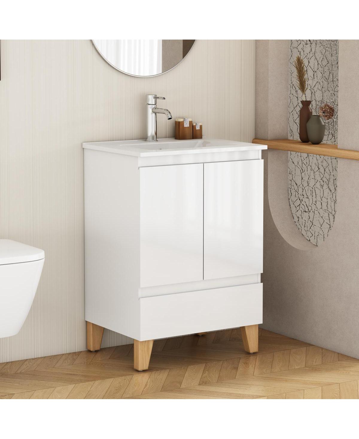 Click here for Sillysis Inch Bathroom Vanity with Sink  Glossy St... prices