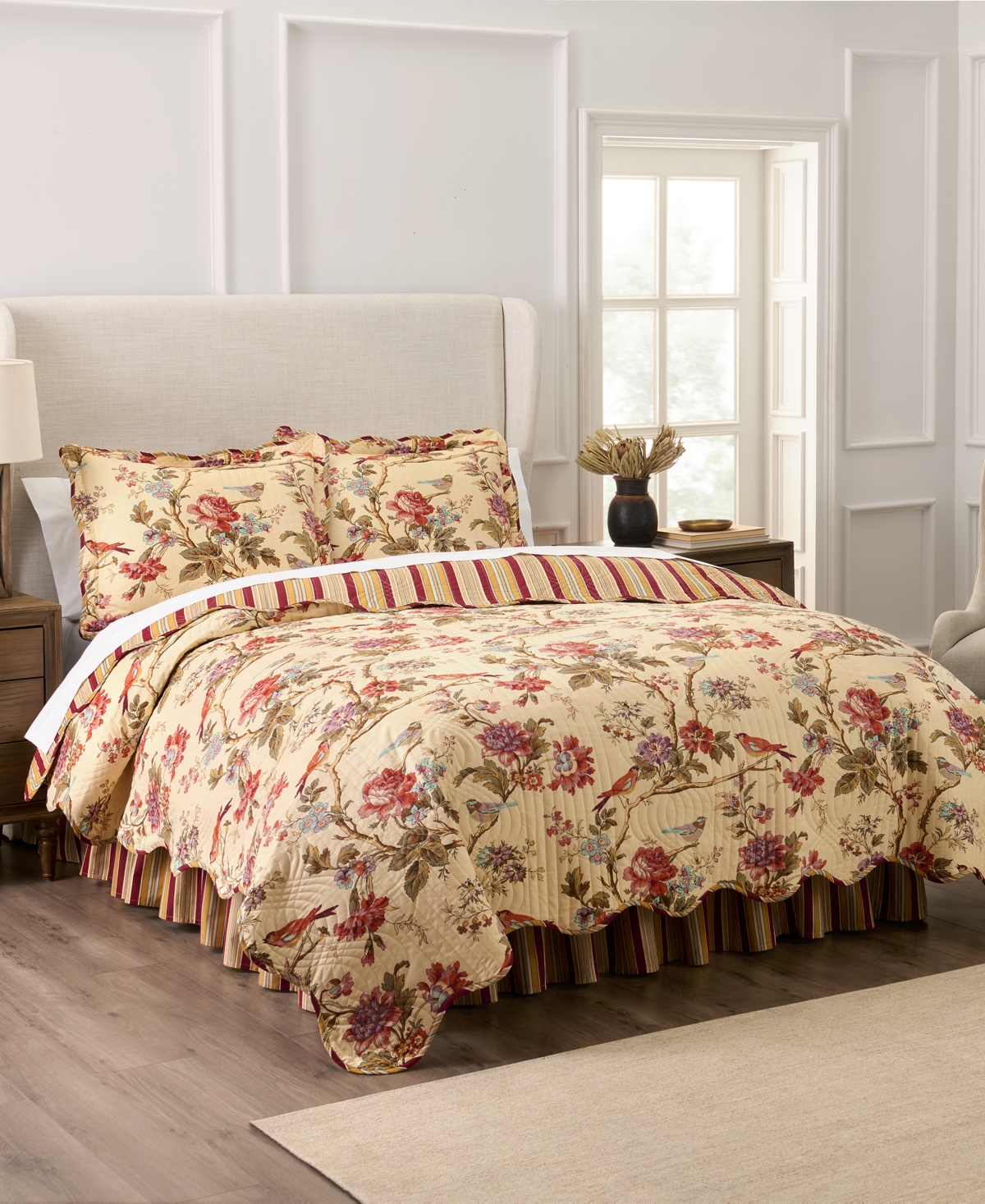 Click here for Waverly Charleston Chirp Cotton 4-Pc. Quilt Set  K... prices