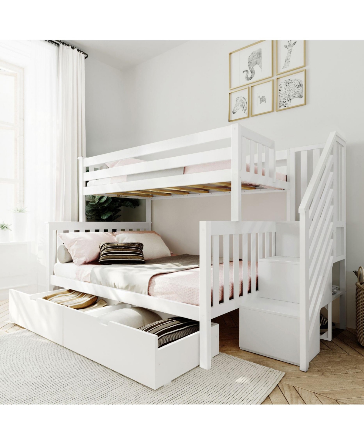 Click here for Max and Lily Twin Over Full Staircase Bunk With St... prices