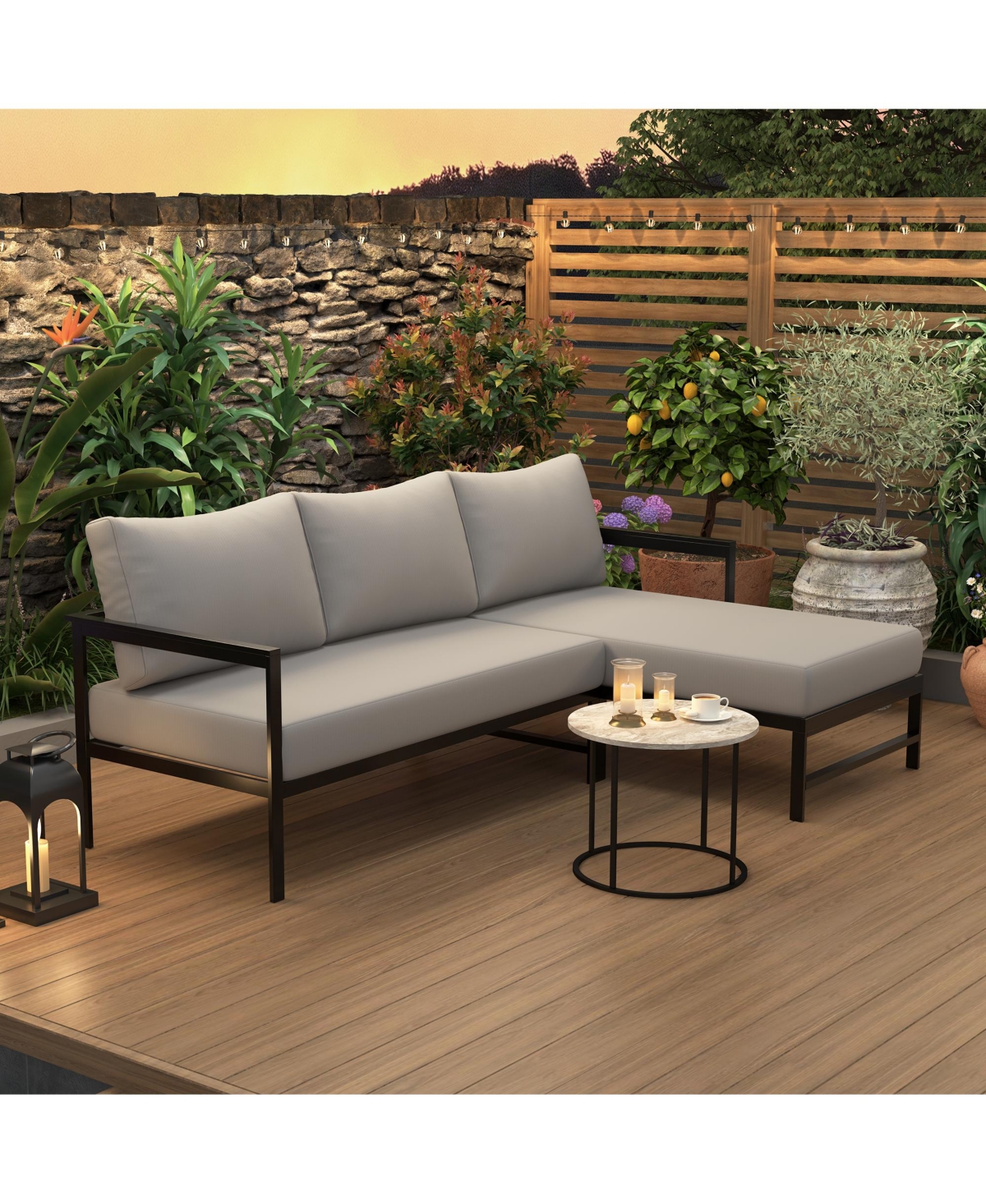 Click here for Rainsken All-Weather L-Shaped Outdoor Sofa  3-Seat... prices