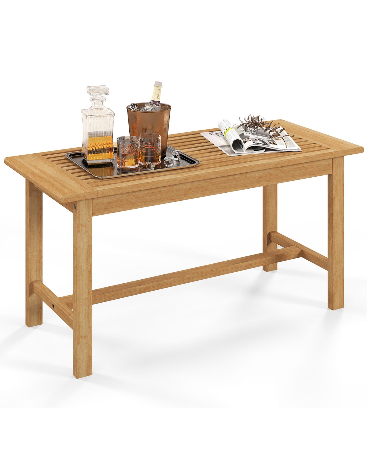 Click here for Gymax 36Patio Coffee Table Solid Wood Coffee Table... prices