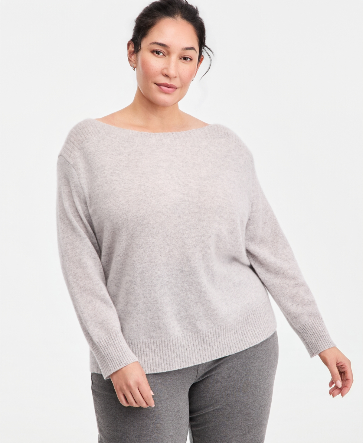 Click here for Charter Club Plus Size Cashmere Boat-Neck Sweater... prices
