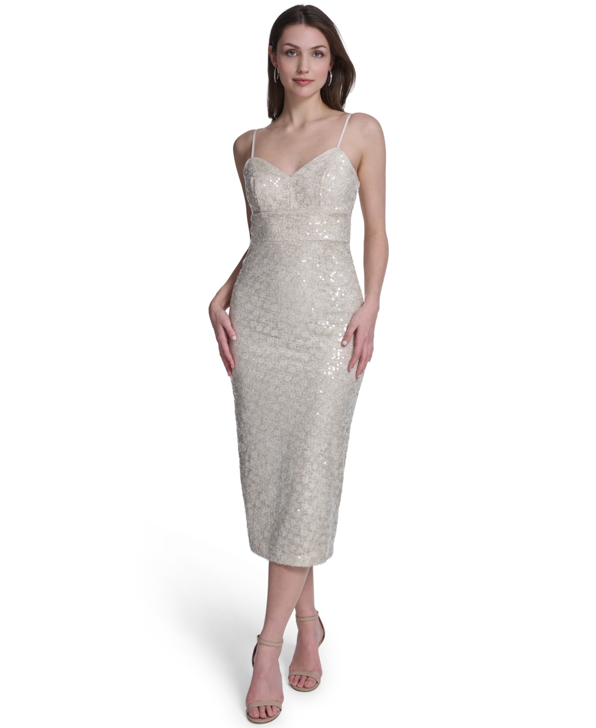 Click here for Eliza J Womens Spaghetti Strap V-Neck Midi Dress -... prices