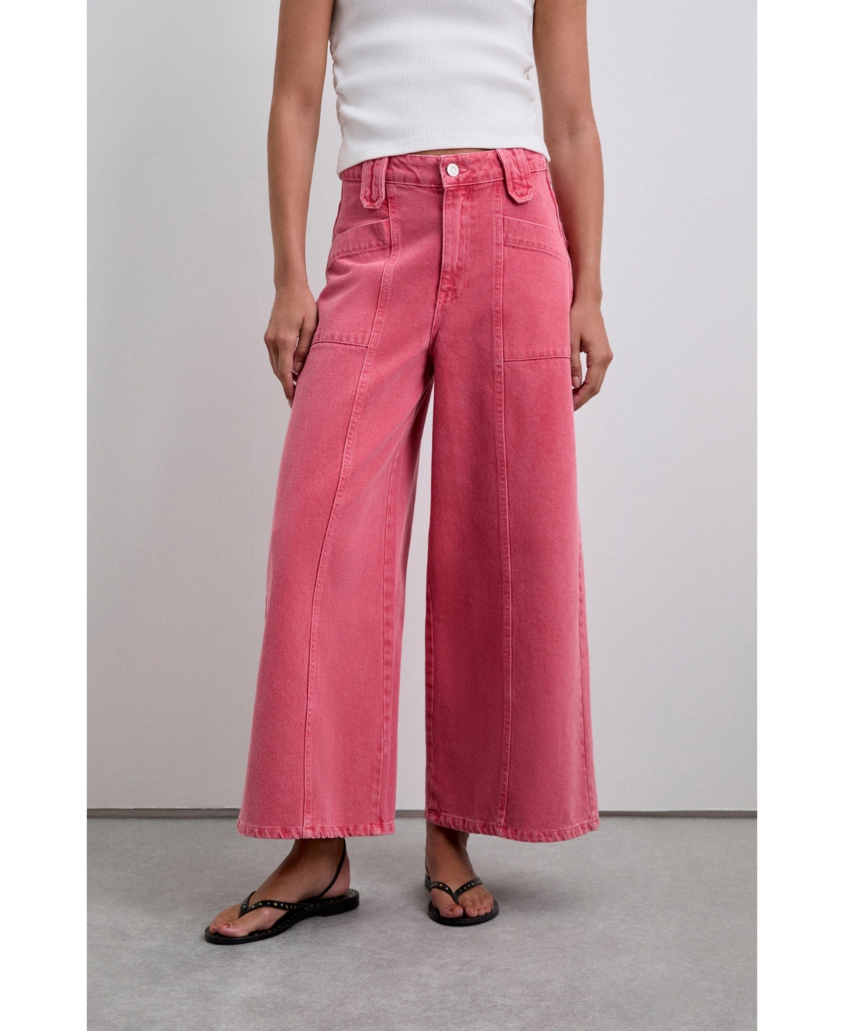 Click here for Scalpers Womens Culotte Washed Denim Pant - Open p... prices
