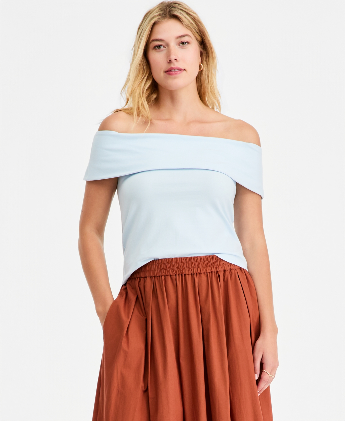 Click here for On 34th Womens Off-The-Shoulder Jersey Knit Top  M... prices