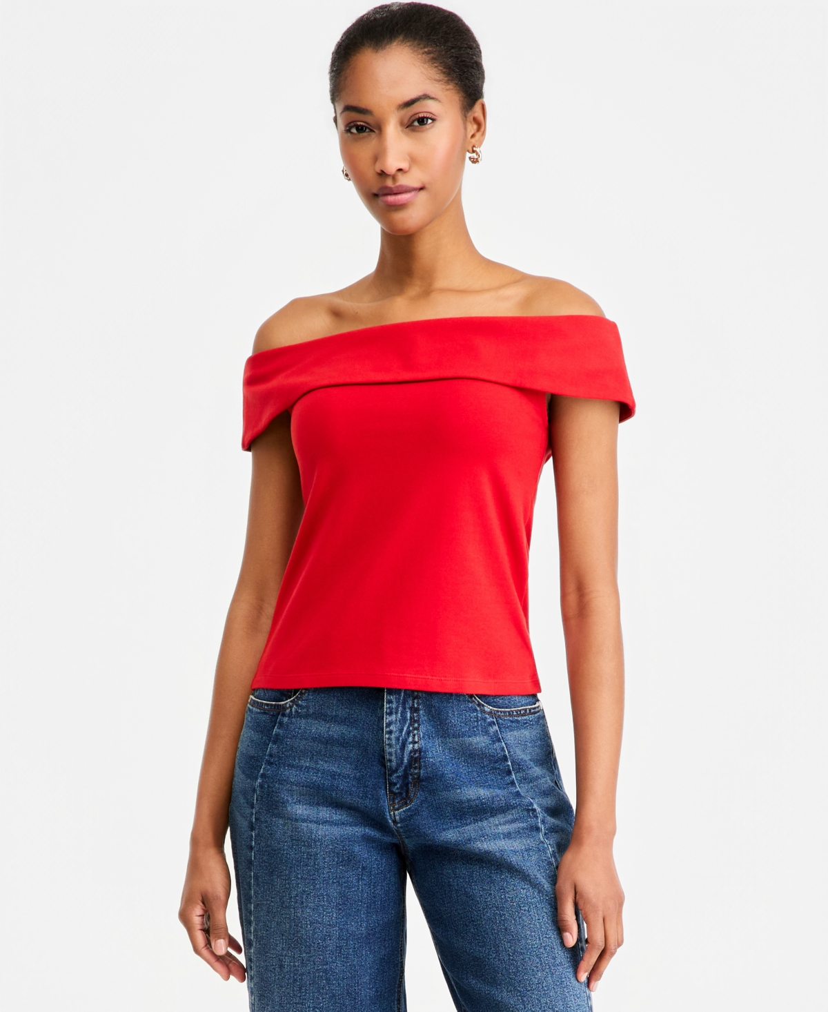 Click here for On 34th Womens Off-The-Shoulder Jersey Knit Top  M... prices