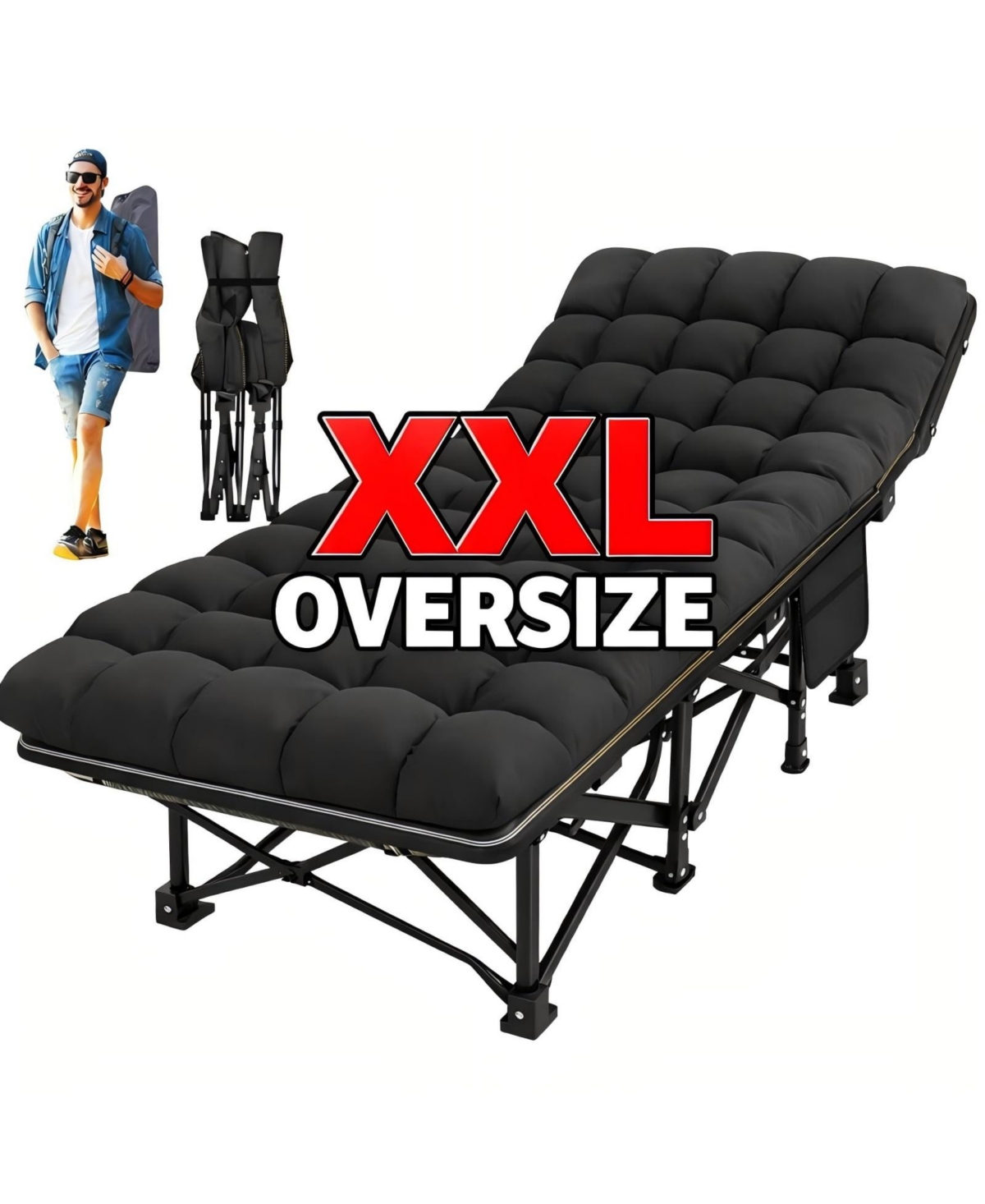 Click here for Aboron Xxl Folding Camping Cot with Mat: 78x32x18.... prices