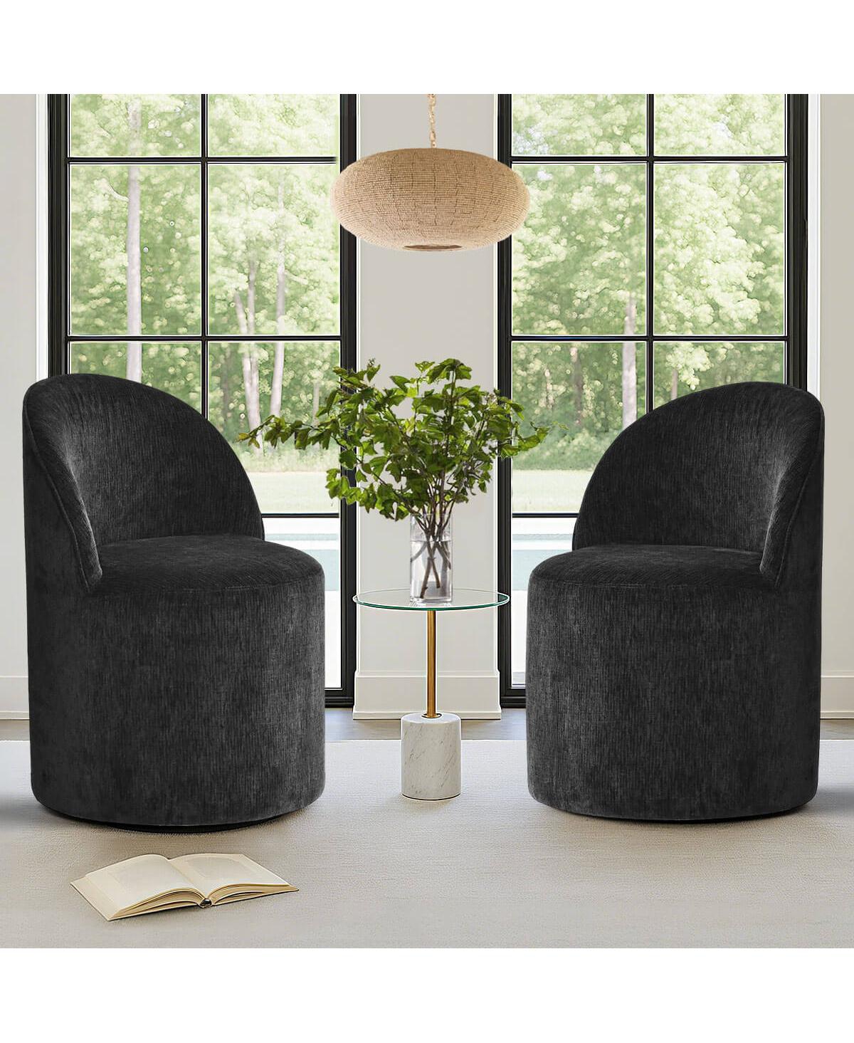 Click here for Maison Boucle Set of 2 Chenille Swivel Accent Chai... prices