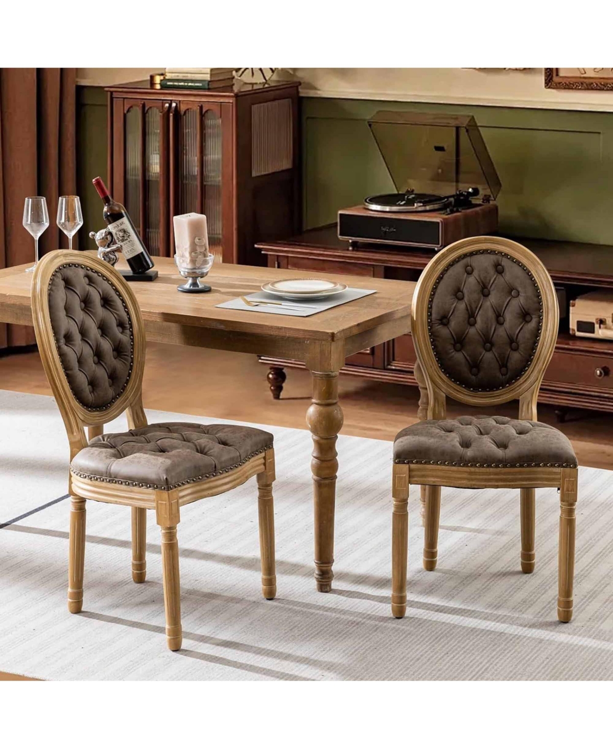 Click here for Rainsken French Dining Chairs Set of 2  Vintage Wo... prices