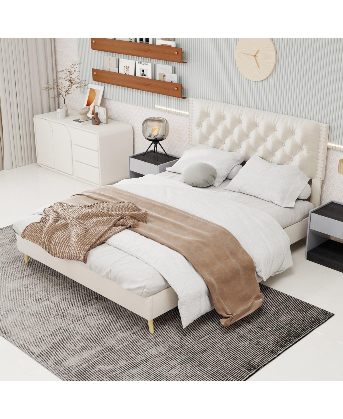 Click here for Lucky One Velvet upholstered bed - enhances the ma... prices