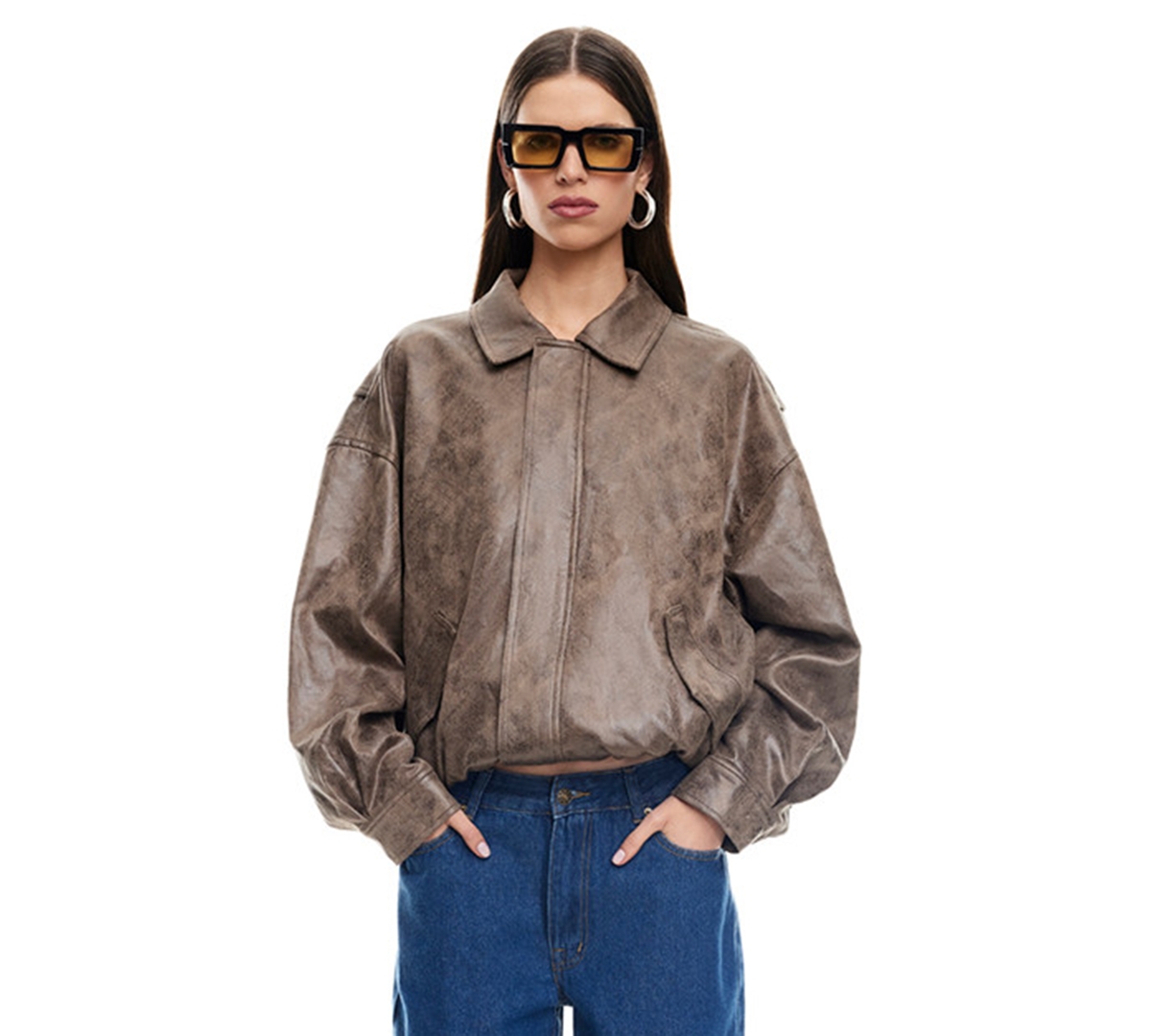 Click here for Lioness Womens Kenny Oxford Collared Bomber Jacket... prices