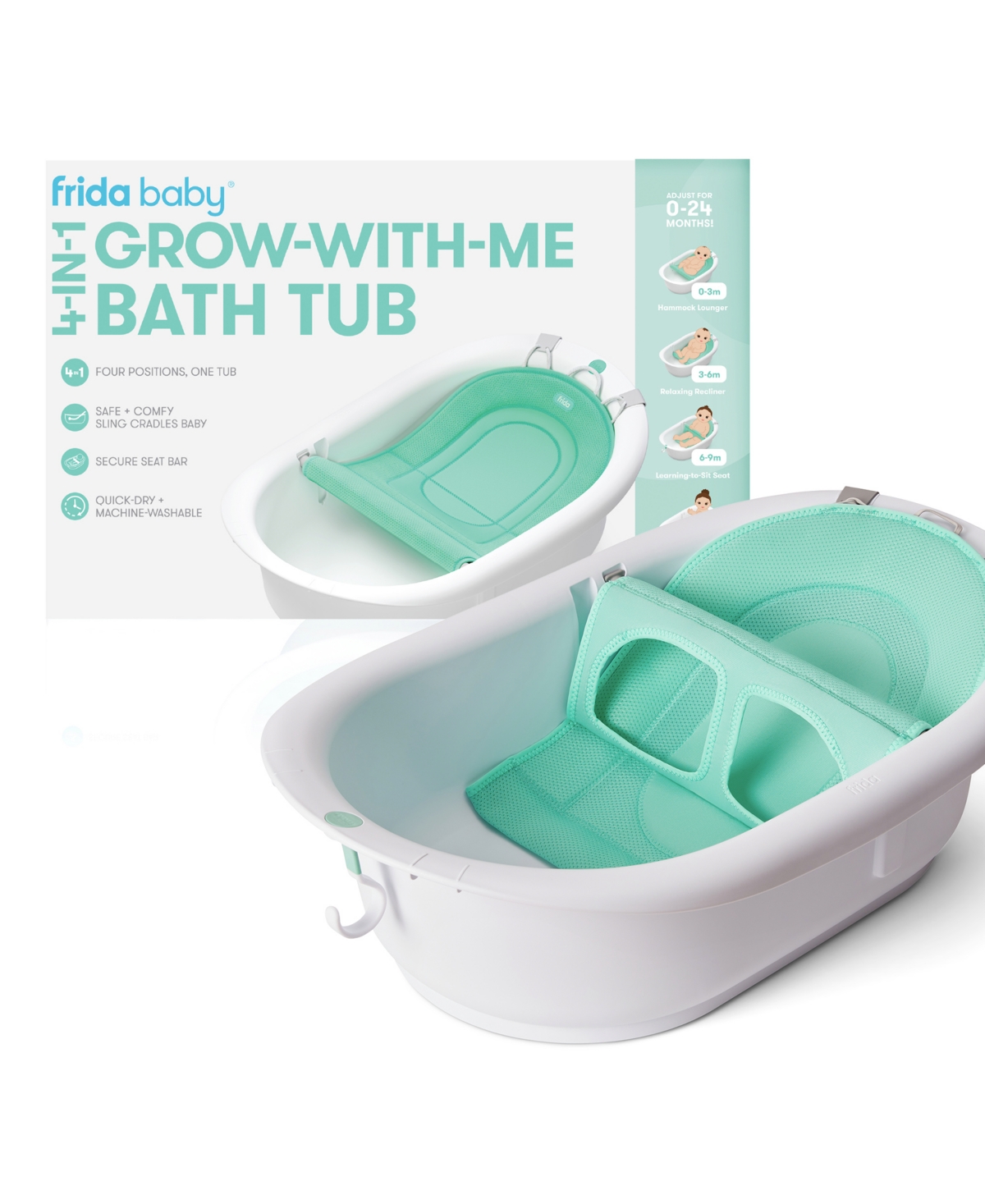 Click here for Frida Baby 4-in-1 Grow-With-Me Bath Tub - White prices