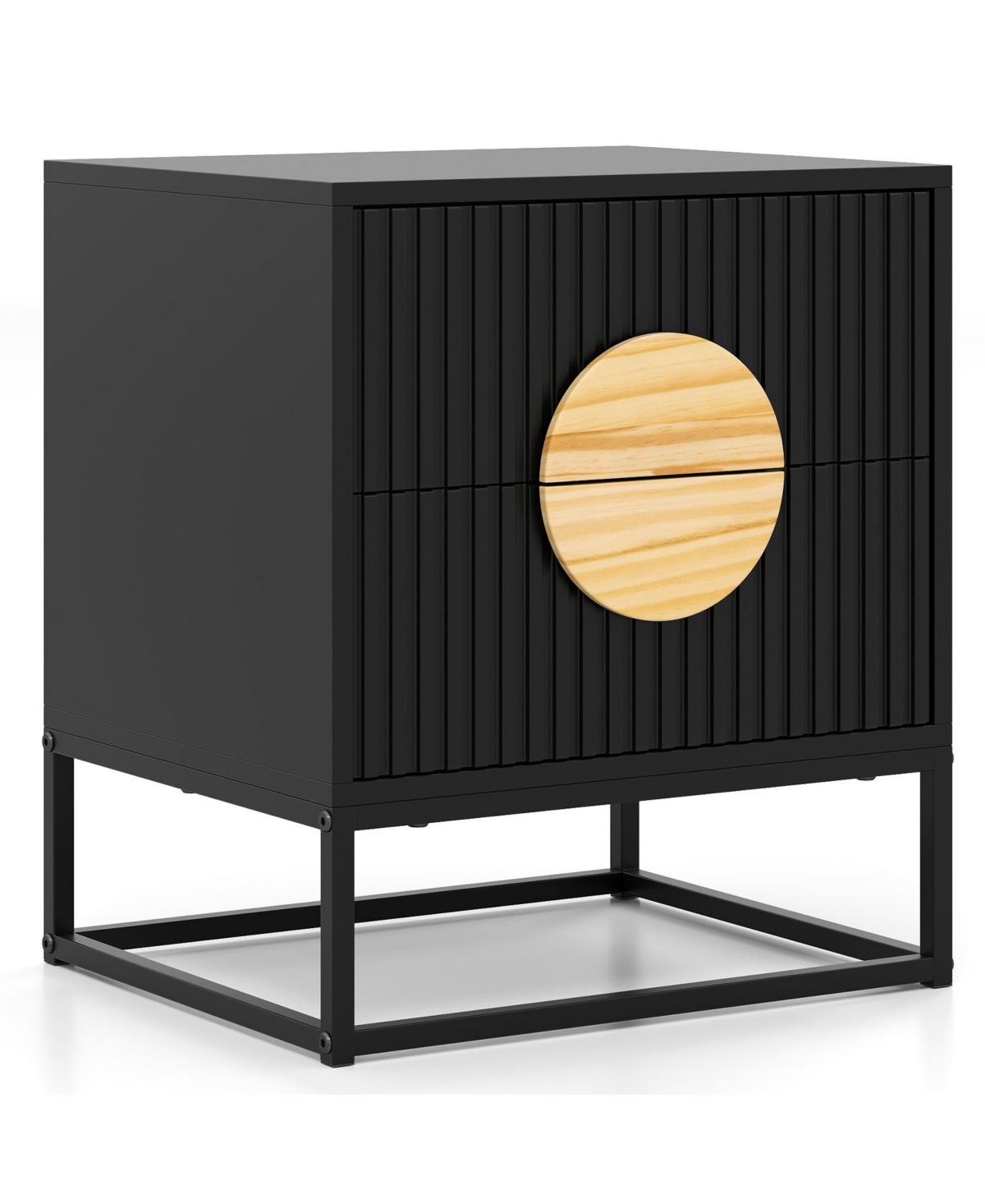 Click here for Gouun Mid-Century Fluted Nightstand with 2 Drawers... prices