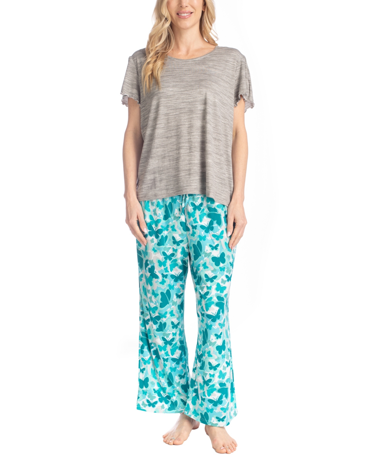 Click here for Muk Luks Womens Artistic Garden Round Neck Top and... prices