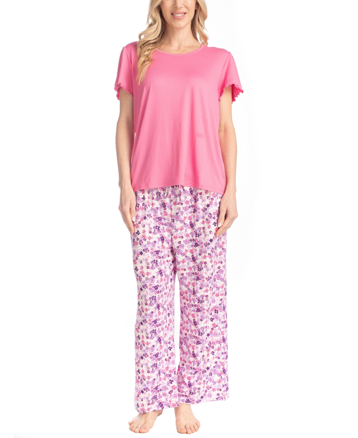 Click here for Muk Luks Womens Artistic Garden Round Neck Top and... prices