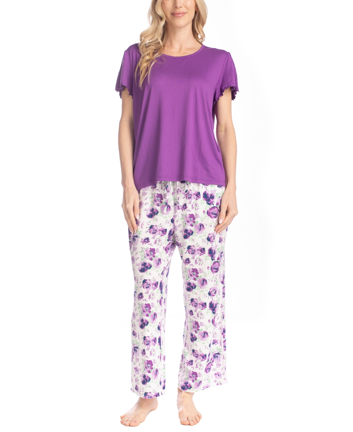 Click here for Muk Luks Womens Artistic Garden Round Neck Top and... prices