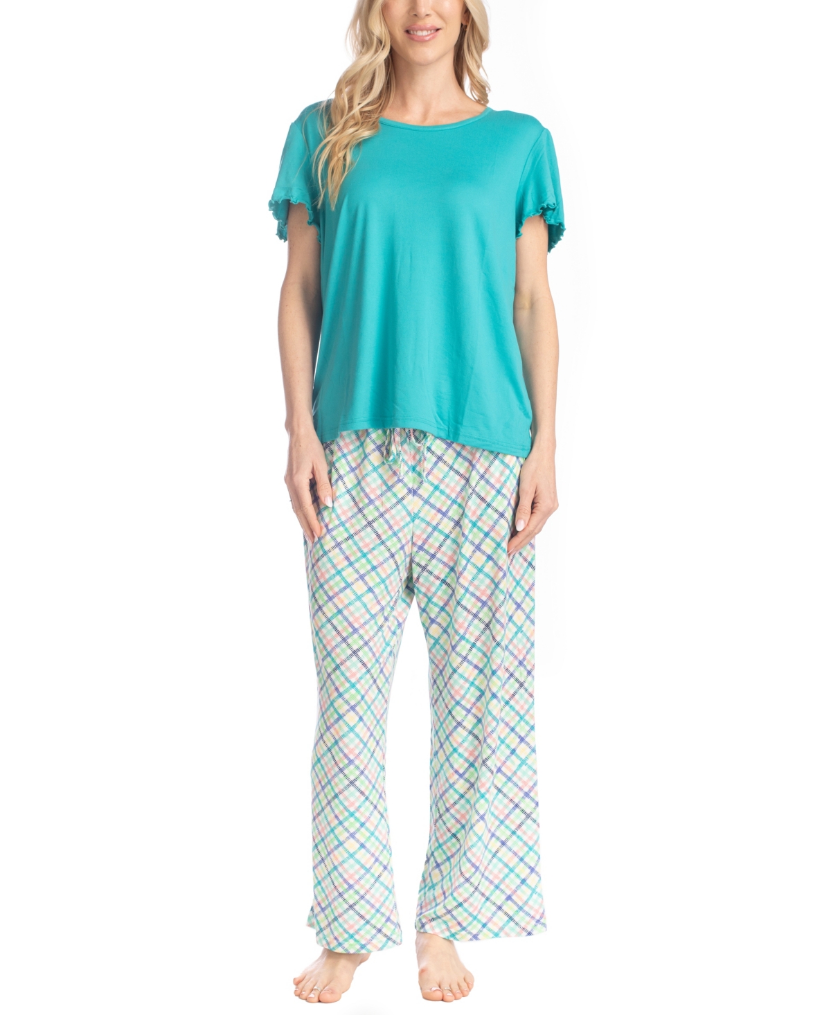 Click here for Muk Luks Womens Artistic Garden Round Neck Top and... prices