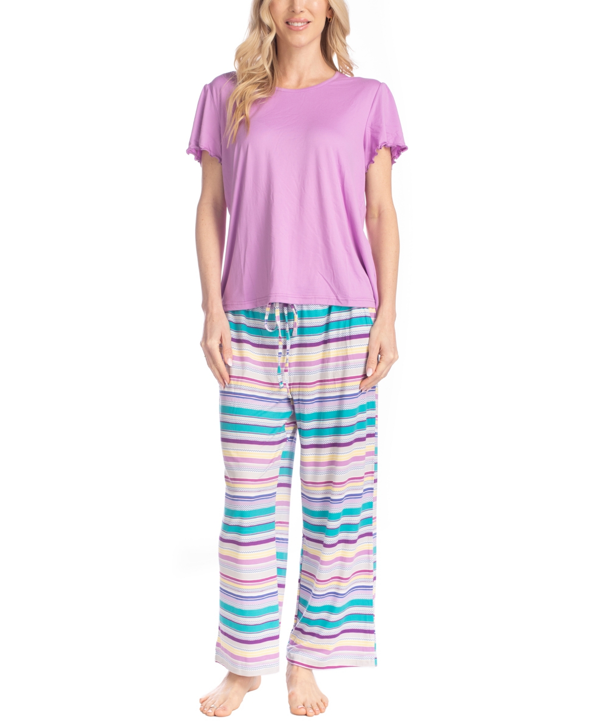 Click here for Muk Luks Womens Artistic Garden Round Neck Top and... prices